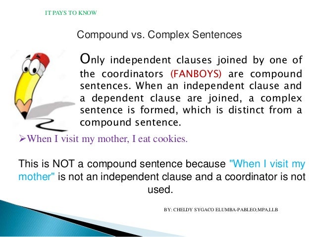 Simple, compound & complex sentences