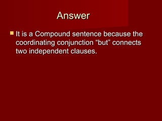 Simple, compound, complex sentences review quiz | PPT
