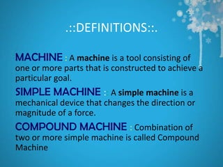 Simple & compound machines | PPTX