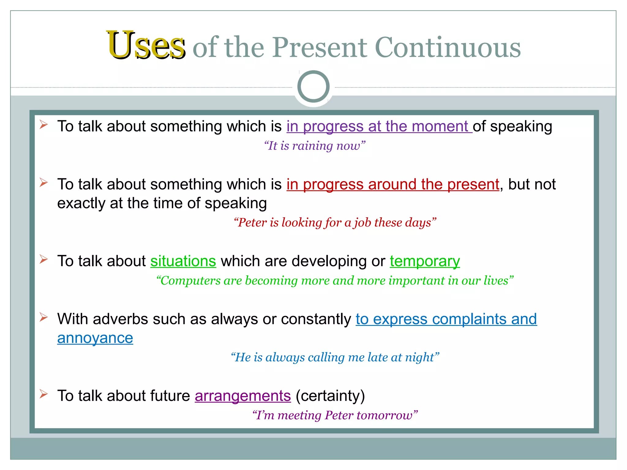 Simple vs continuos present intermediate level | PPT