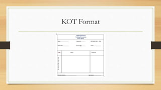 Simple control system used in restaurants and FNB outlets, kot, bot | PPTX