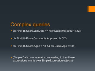 Simple.Data intro slides | PPT