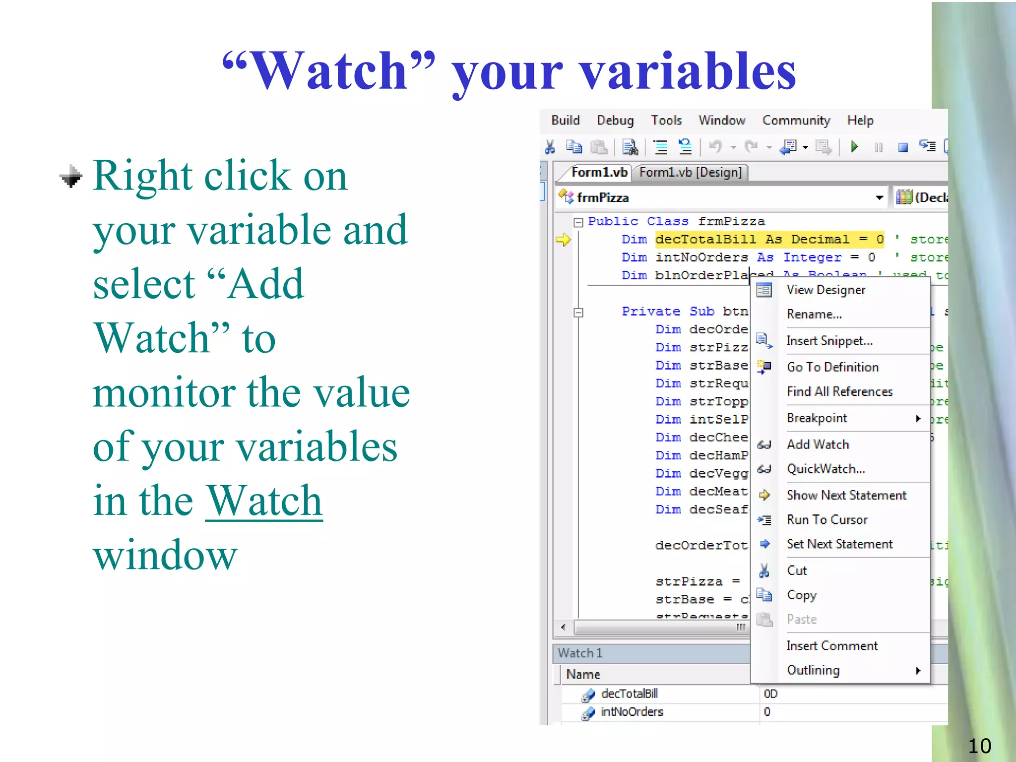 Simple debugging | PPT