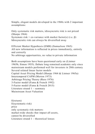 Simple, elegant models developed in the 1960s with 2 important a.docx ...