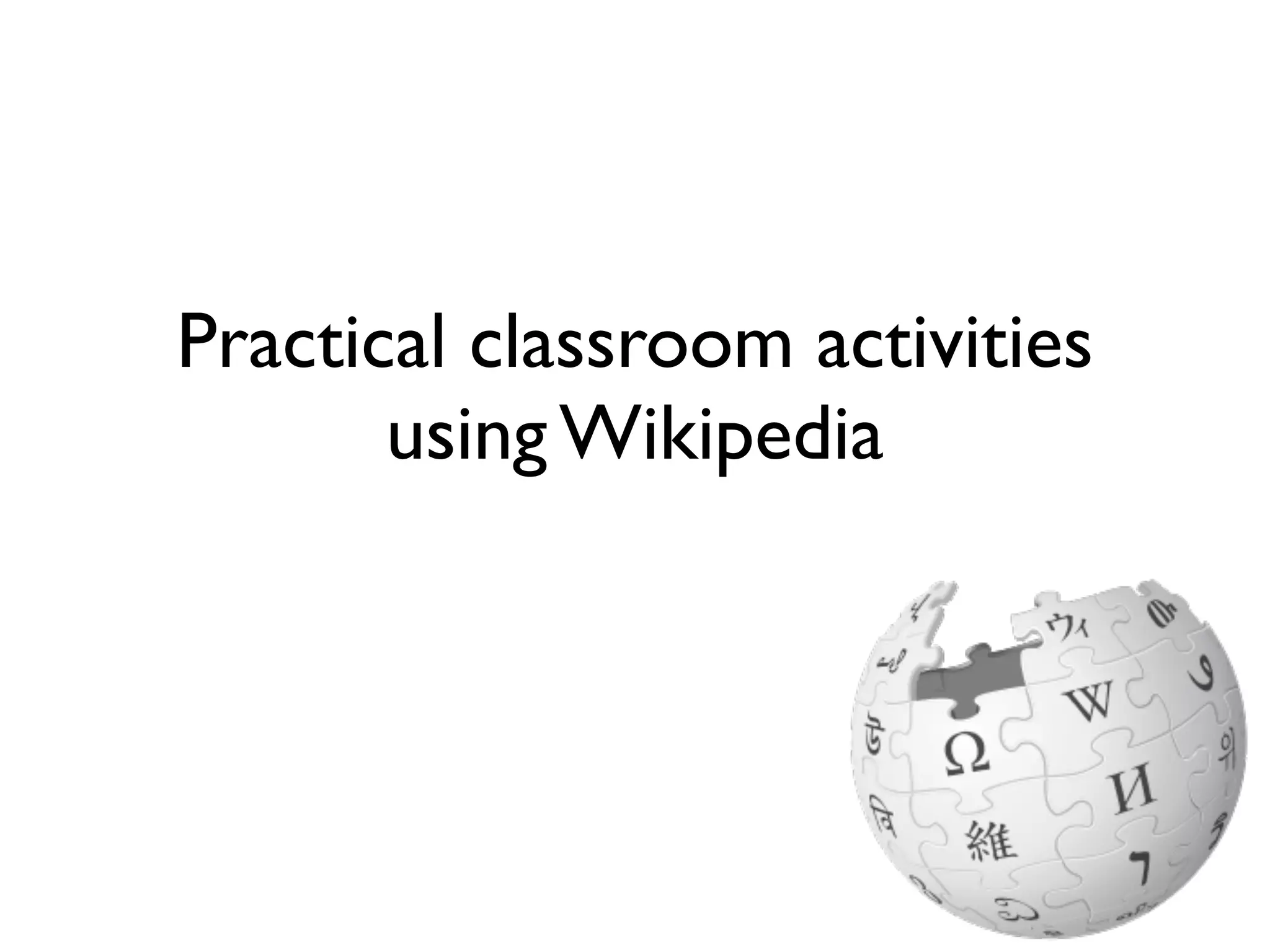 Simple English Wikipedia Activities | PDF