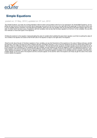 Simple+Equations | PDF