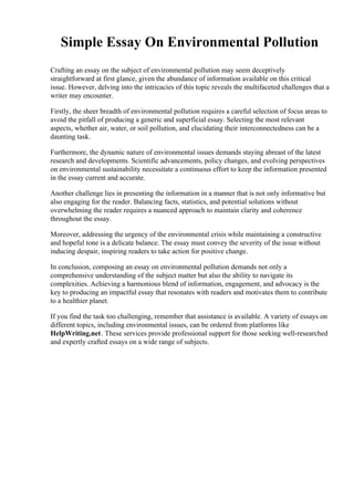 Simple Essay On Environmental Pollution.pdf