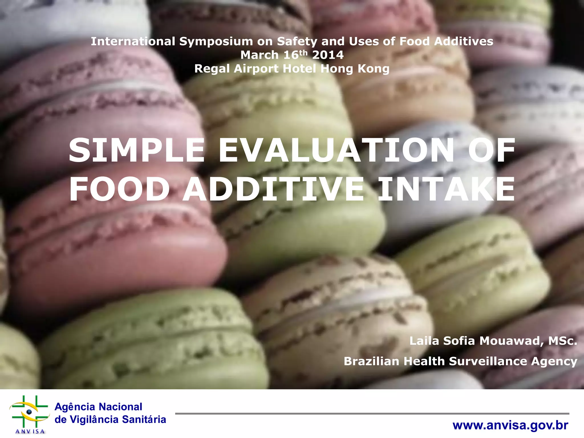 Simple Evaluation of Food Additive Intake 2014 | PDF