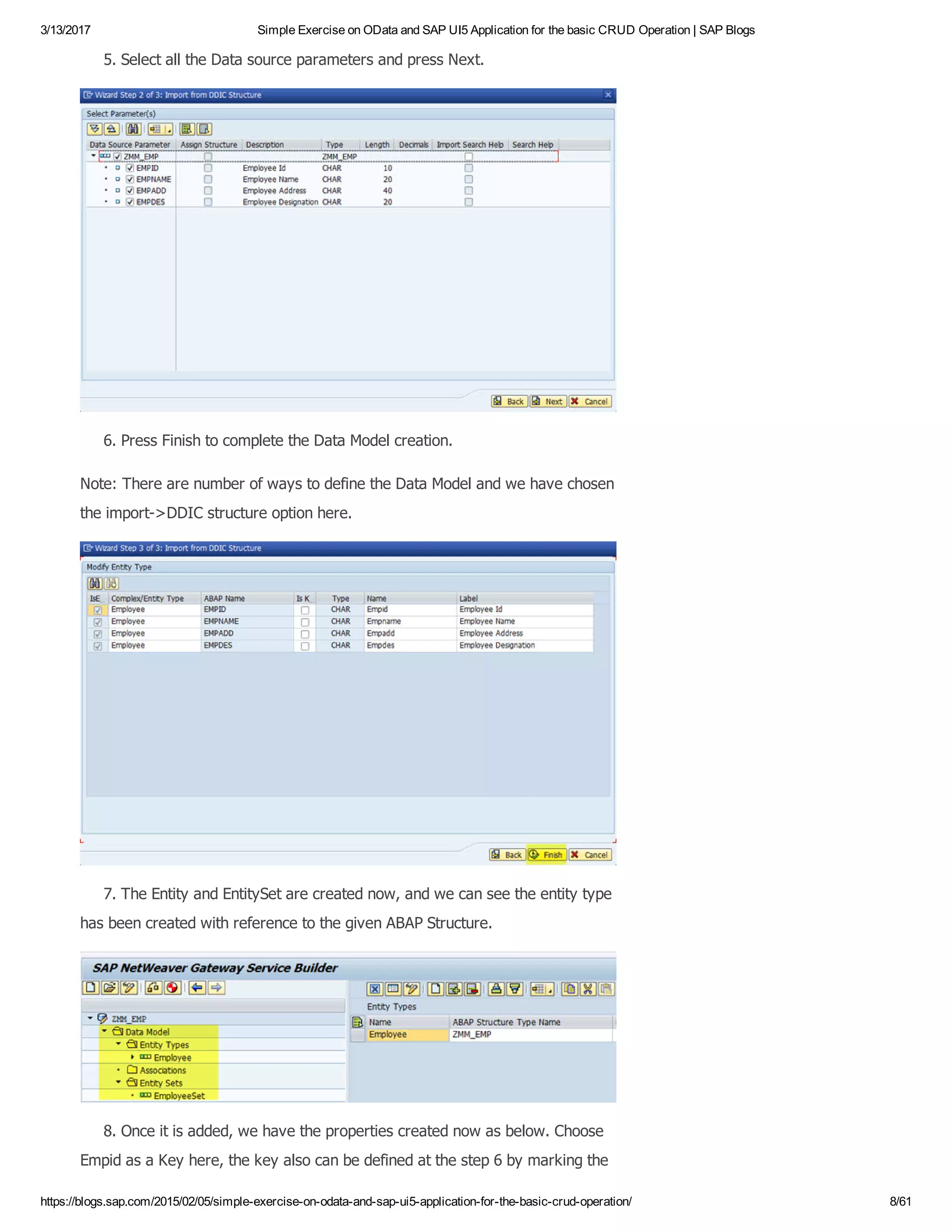 Simple exercise on o data and sap ui5 application for the basic crud operation sap blogs | PDF
