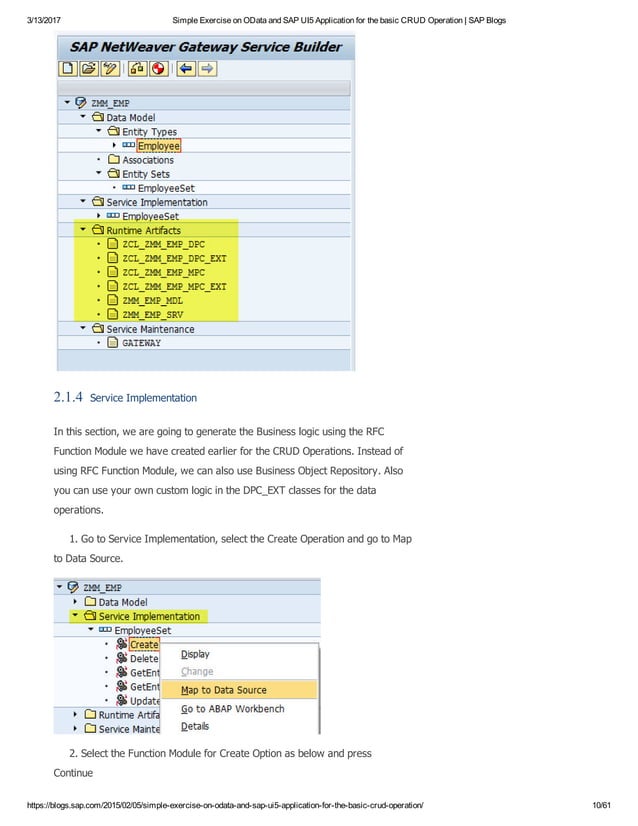 Simple exercise on o data and sap ui5 application for the basic crud operation sap blogs | PDF