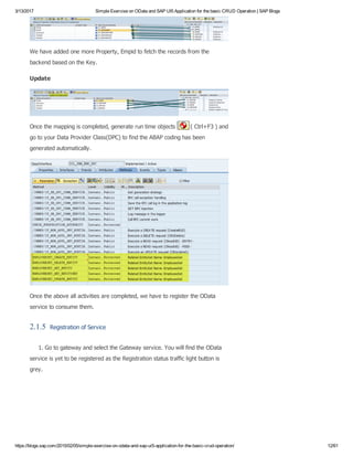 Simple exercise on o data and sap ui5 application for the basic crud operation sap blogs | PDF