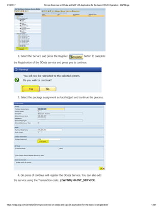 Simple exercise on o data and sap ui5 application for the basic crud operation sap blogs | PDF