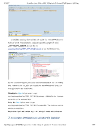 Simple exercise on o data and sap ui5 application for the basic crud operation sap blogs | PDF