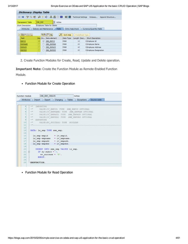 Simple Exercise On O Data And Sap Ui5 Application For The Basic Crud