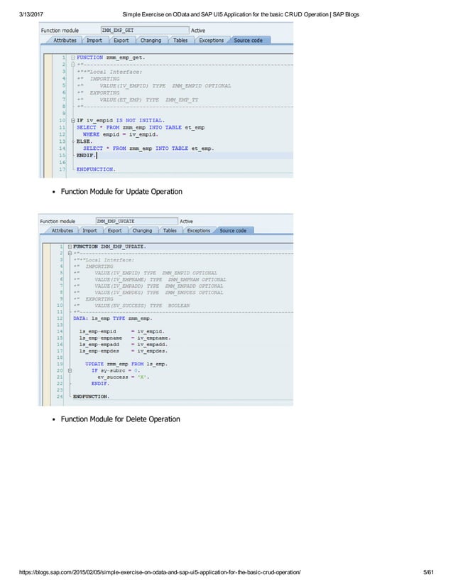 Simple Exercise On O Data And Sap Ui5 Application For The Basic Crud