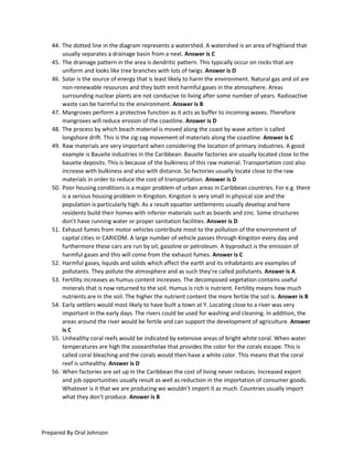 Simple explanations with answers to CSEC Geography 2019 multiple choice ...