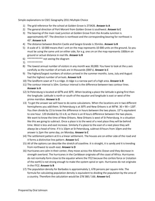 Simple explanations to CSEC geography 2011 multiple choice | PDF