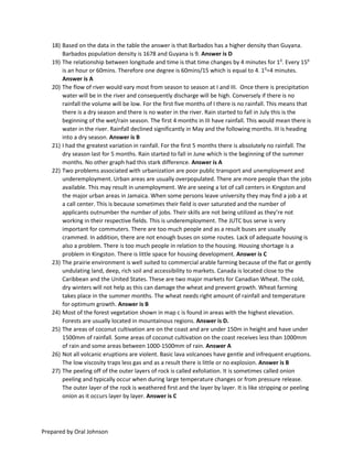Simple explanations to CSEC geography 2011 multiple choice | PDF