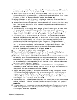 Simple explanations to CSEC geography 2012 multiple choice | PDF