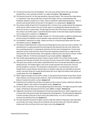 Simple explanations to CSEC Geography 2017 multiple choice | PDF