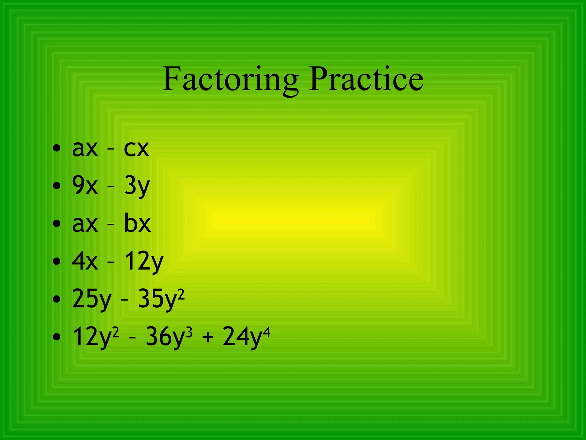 Simple factoring | PPT