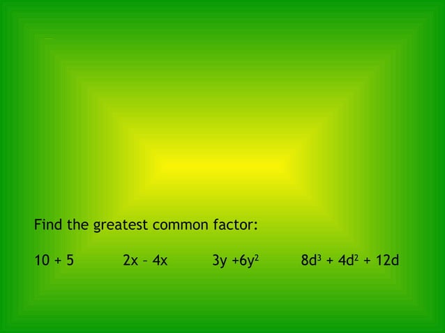 Simple factoring | PPT