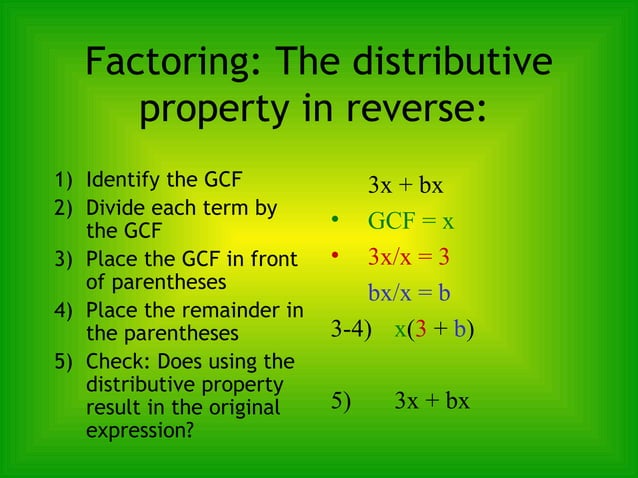Simple factoring | PPT