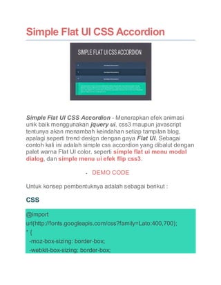 Simple flat ui css accordion | PDF