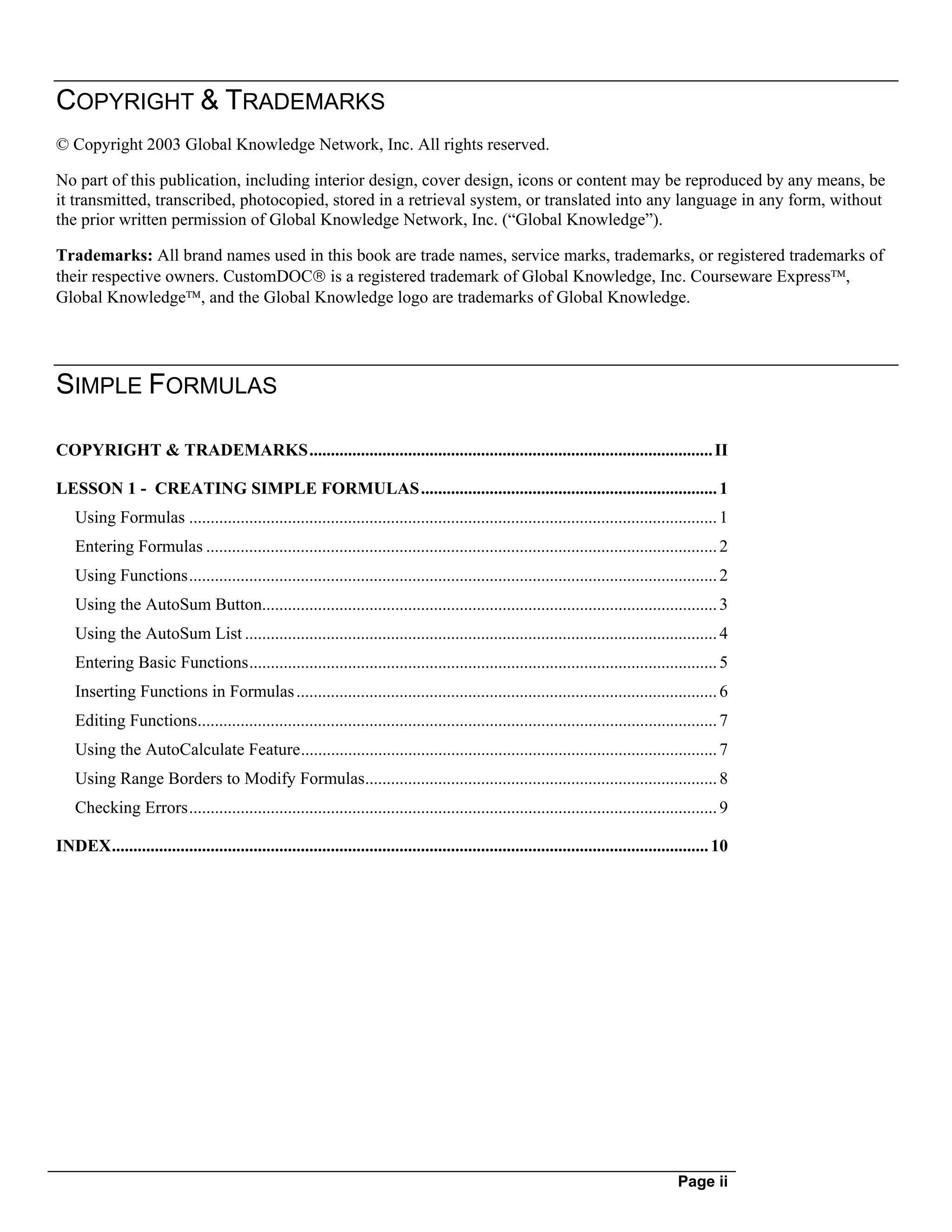 Simple formulas excel | PDF | Business Accounting & Finance | Business