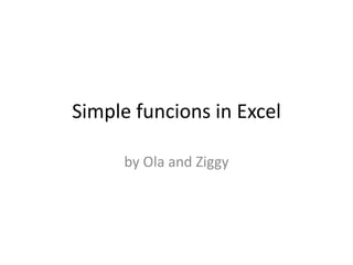 Simple funcions in excel | PPTX