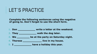 Simple future "be going to" | PPT