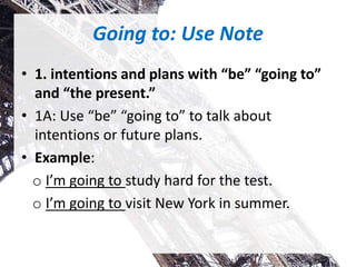 The Simple Future: going to | PPTX