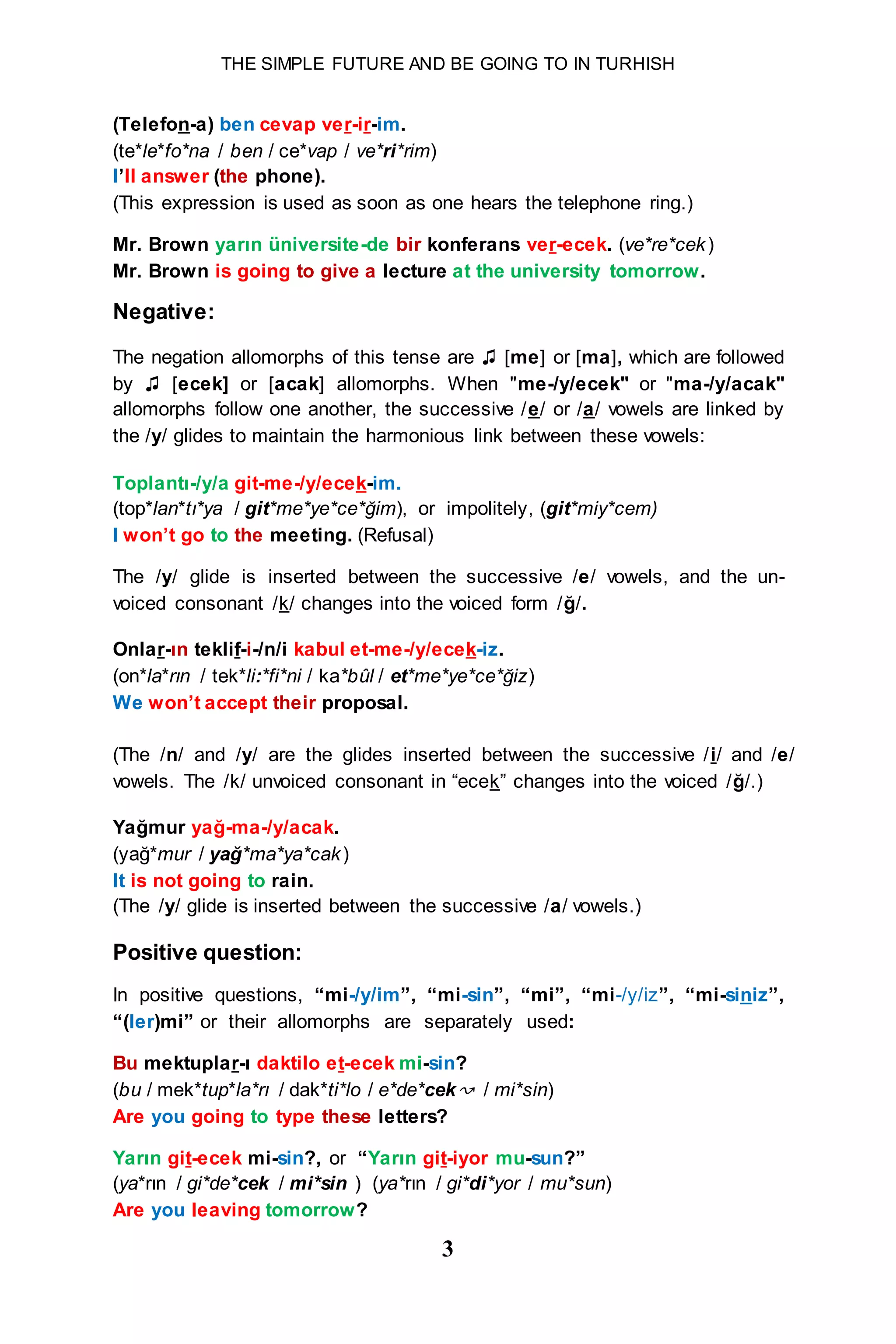 Simple future and be going to in turkish, yuksel goknel | DOCX