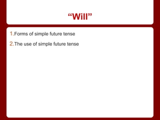 Simple future tense | PPTX