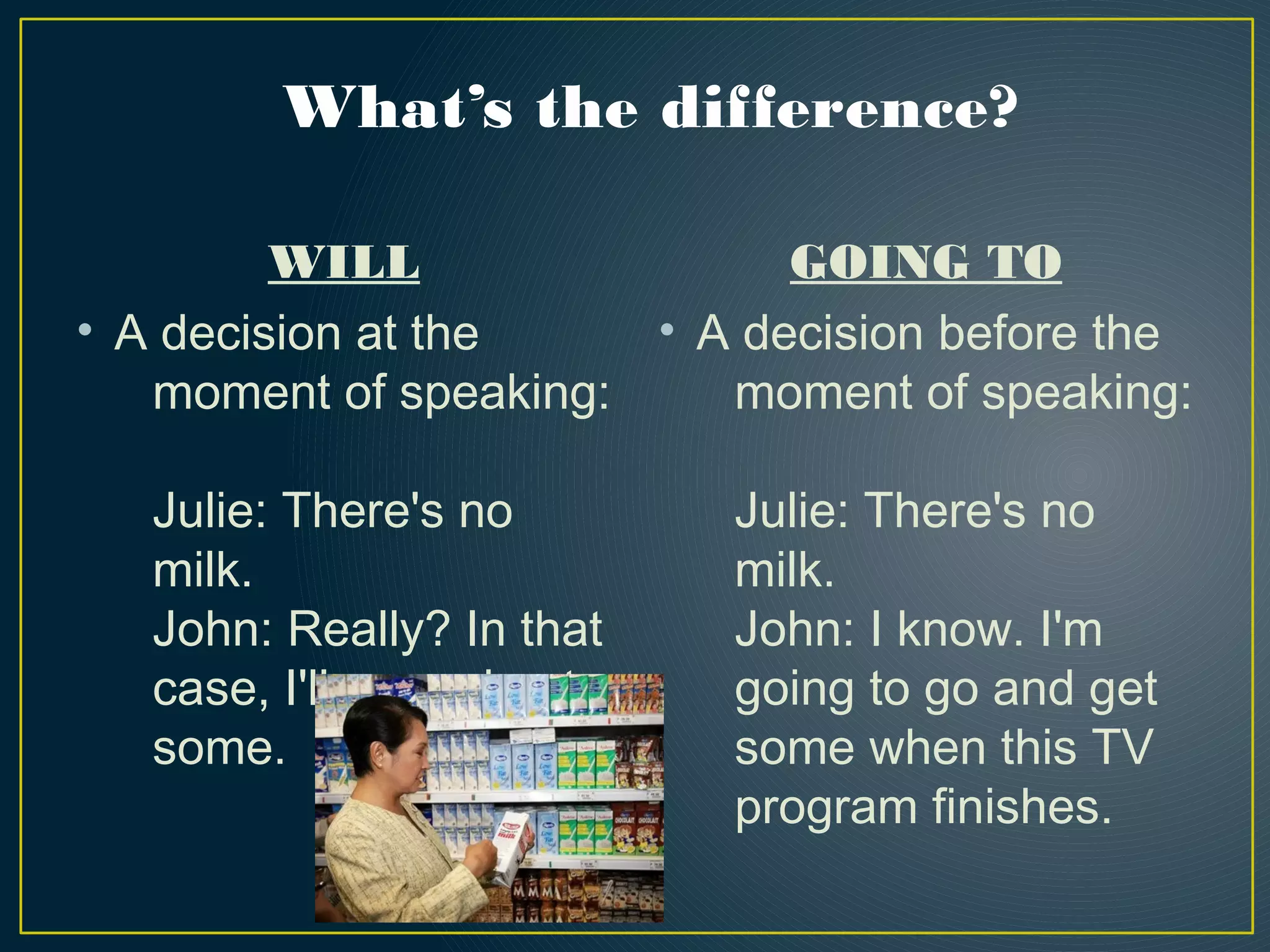 Simple future will x going to | ODP