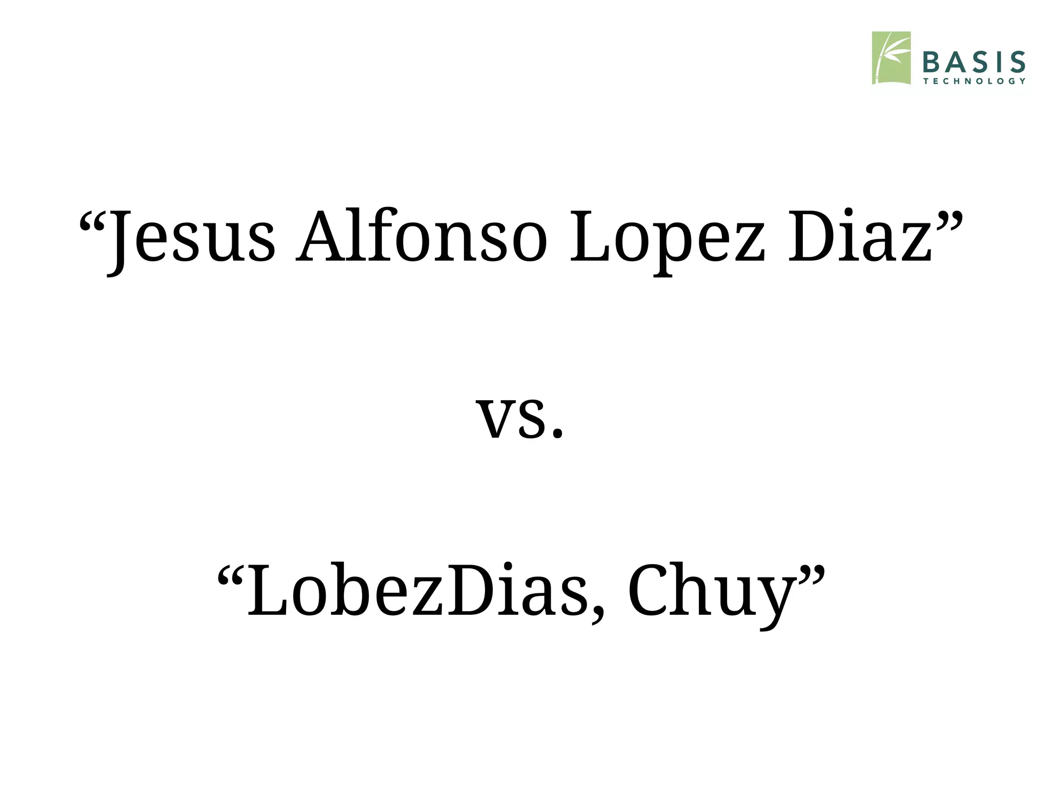 Simple fuzzy Name Matching in Elasticsearch - Graham Morehead | PPT