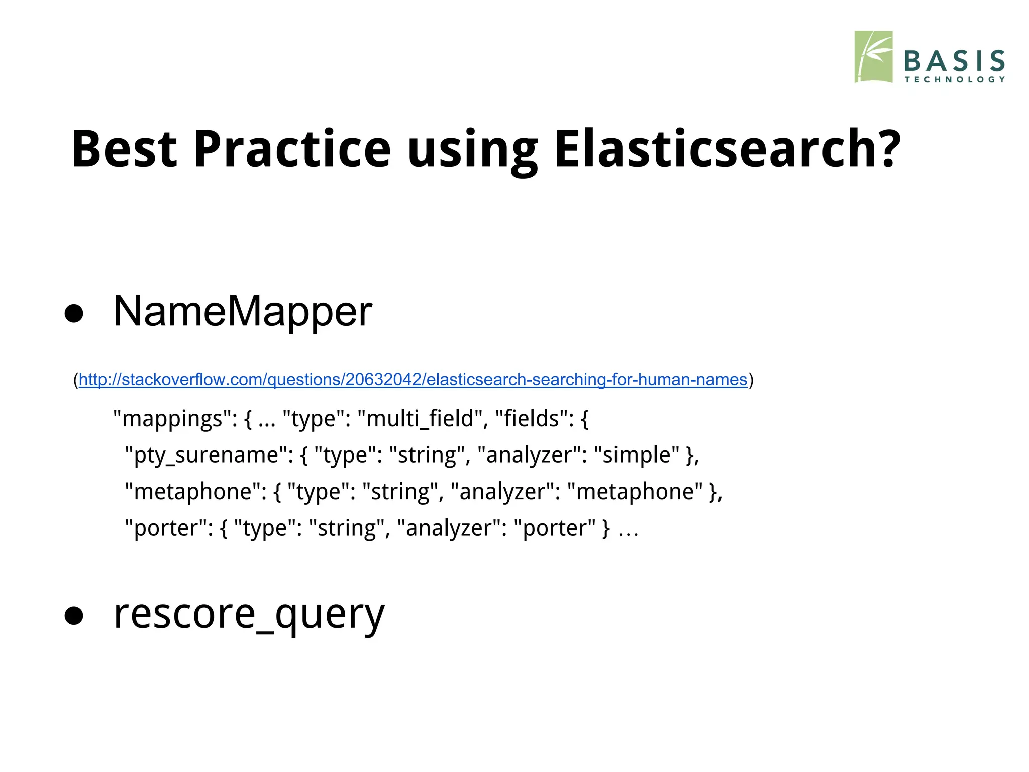 Simple fuzzy Name Matching in Elasticsearch - Graham Morehead | PPT