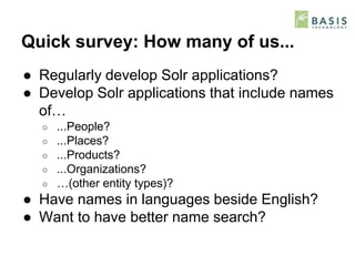 Simple fuzzy name matching in solr | PPT