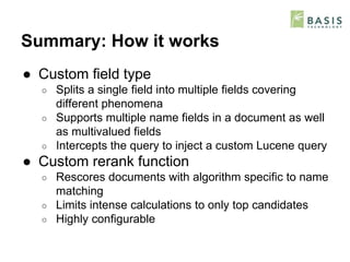 Simple fuzzy name matching in solr | PPT