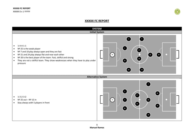 Simple game analysis report | PDF | Soccer | Sports