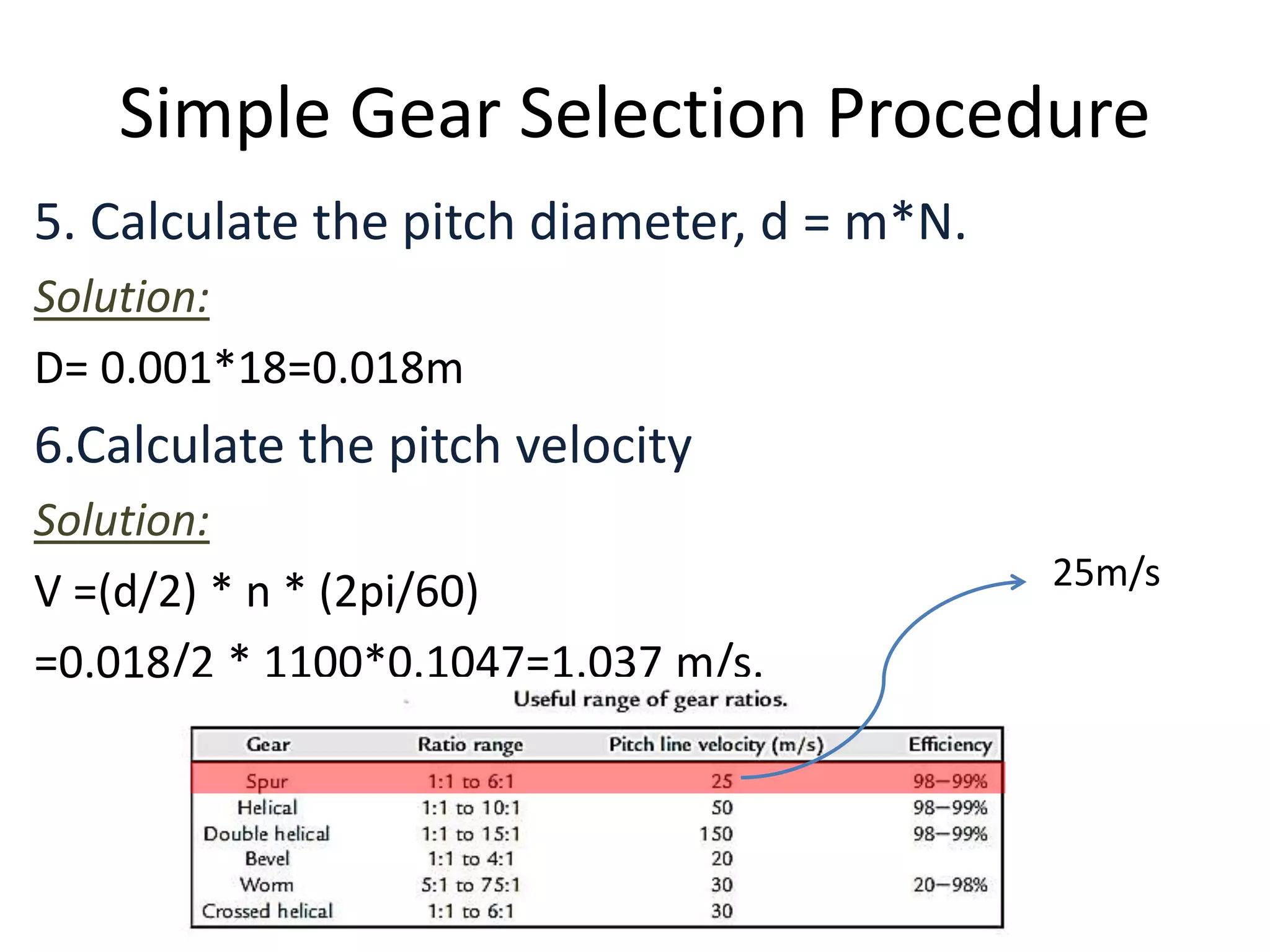 Simple gear selection procedure | PPTX