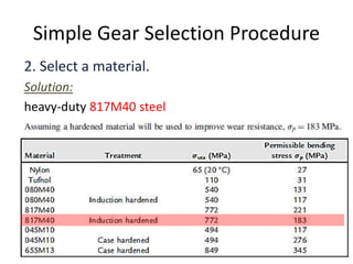 Simple gear selection procedure | PPTX