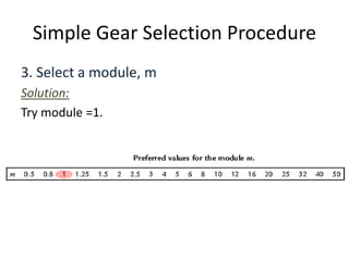 Simple gear selection procedure | PPTX