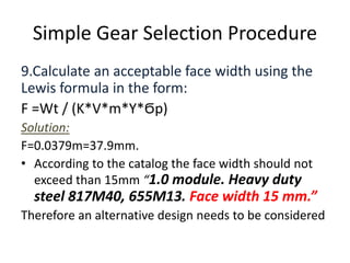 Simple gear selection procedure | PPTX