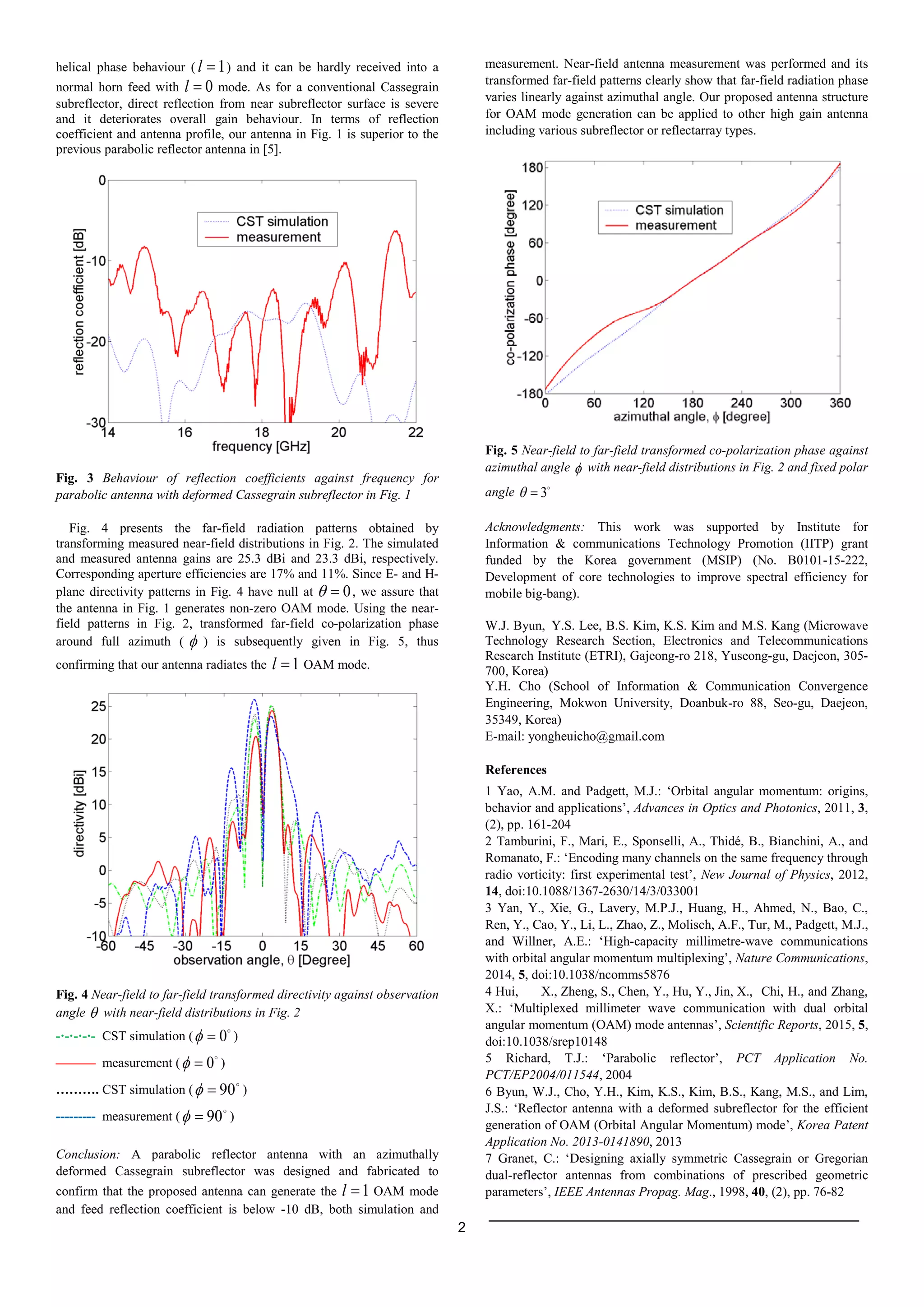 Simple generation of orbital angular momentum modes with azimuthally deformed cassegrain ...