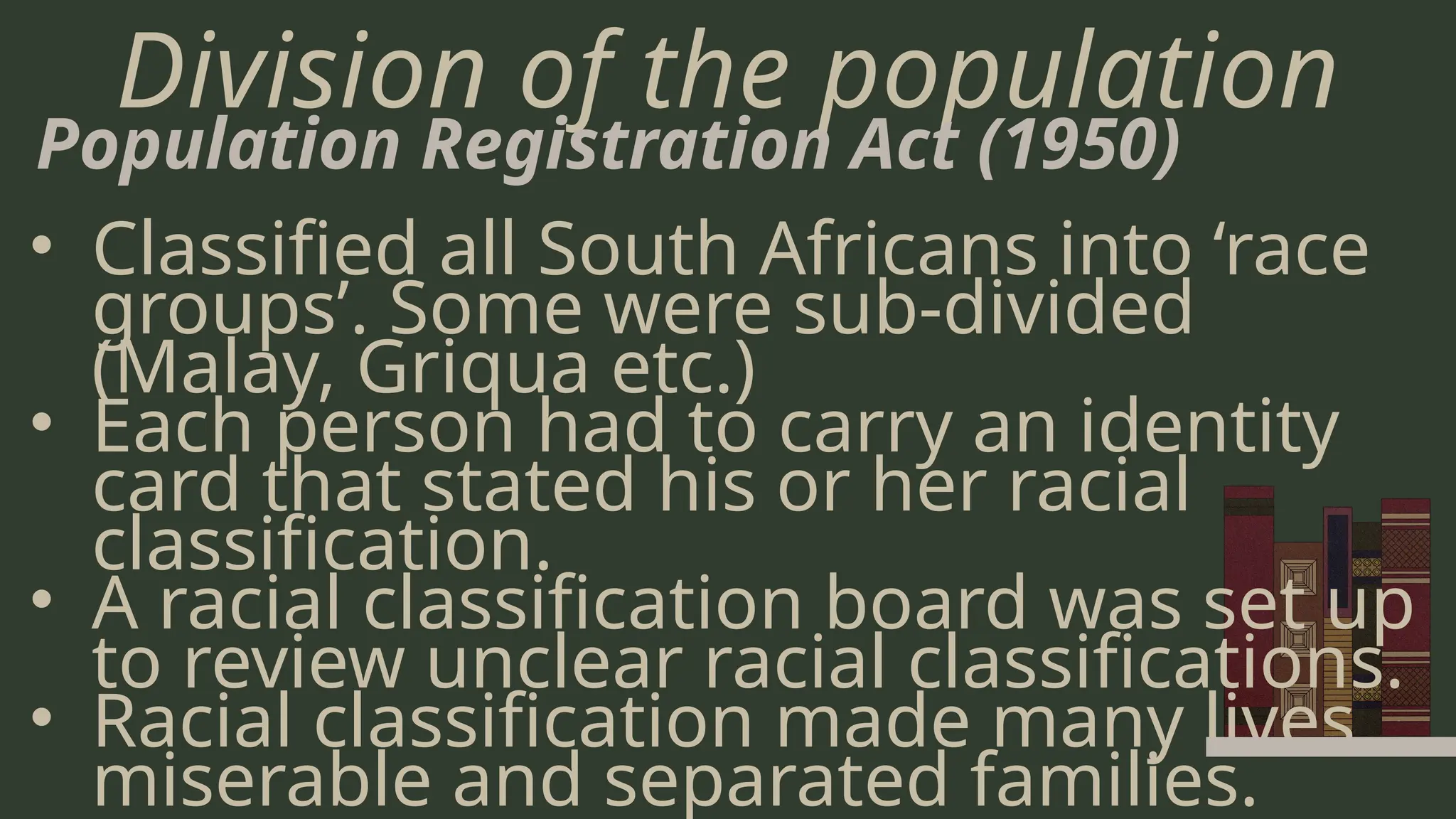 South African History: Apartheid1940s to 1960 | PPTX