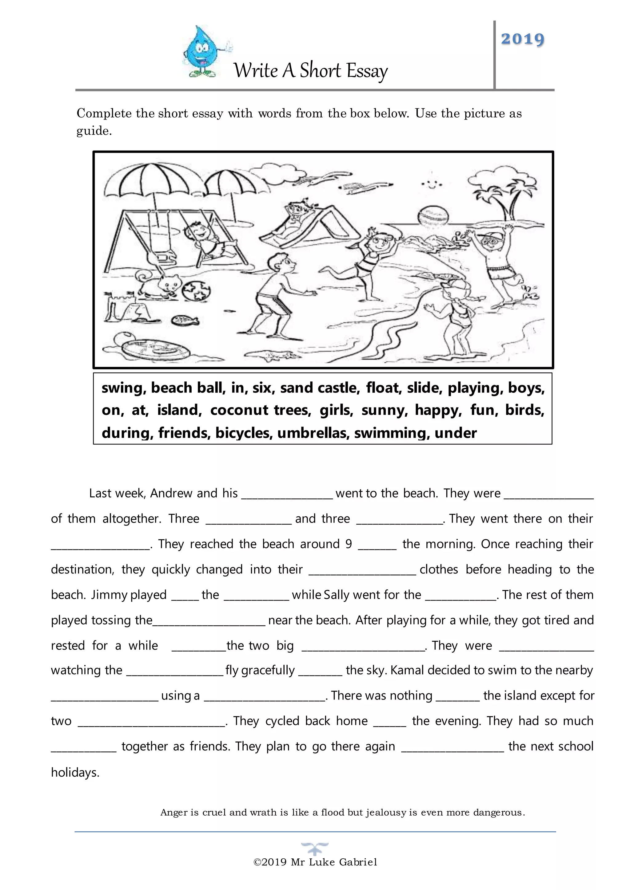 Learn To Write A simple guided essay | DOCX