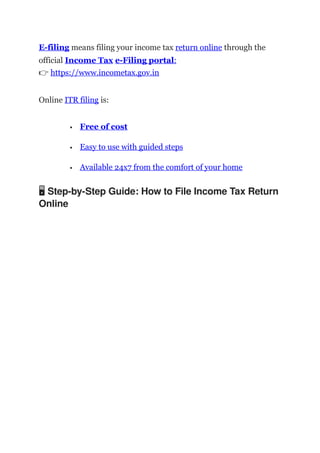 Simple Guide to Income Tax Return Filing in India. | DOCX