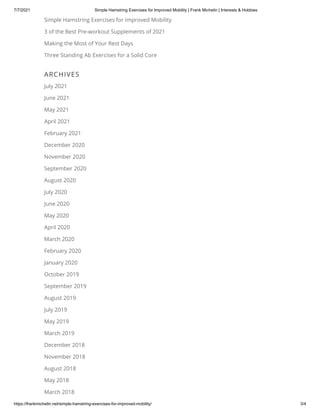 Simple Hamstring Exercises for Improved Mobility | PDF