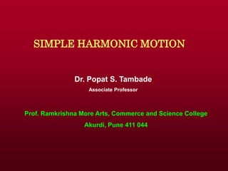 Simple harmonic motion | PPT